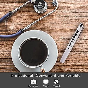 Novamedic 5 Pack LED Pen Light with Pupil Gauge, Reusable Medical Diagnostic Penlight for Doctors Nurses EMTs and Nursing Students, White, Batteries Included