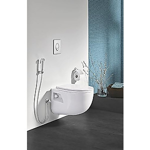 GROHE Vitalio Trigger Spray 30 - Wall Holder Set with Trigger Control Hand Shower (Hand Shower 36mm, TwistFree Shower Hose 1.25m, Wall Shower Holder 40mm), High Pressure Min. 1.0 Bar, Chrome, 26175001