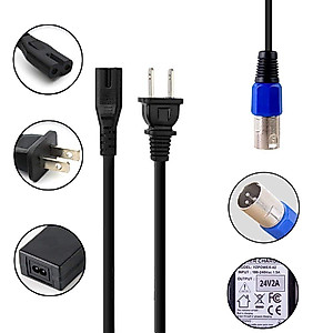 Abakoo 24V 2A Battery Charger with XLR Connector for Ezip Mountain Trailz S400 S500,Jazzy, Pride, S300 S350 S650, Ezip 400 500 650 750 900 Mountain Trailz, Shoprider