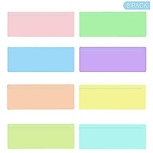 Guided Reading Highlight Strips Colored Overlays Bookmark Reading Tracking Rulers with Line for Dyslexia, ADHD and to Reduce Visual Stress (8 Pack)