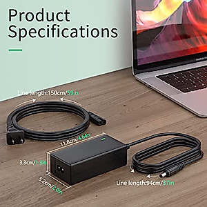 18V Power Cord Replacement for Cricut Explore Air 2, Cricut Maker, Personal Expression Create, Mini, Cake, Original Cutting Machine, Provo Craft Explore One KSAH1800250T1M2 AC Adapter Charger