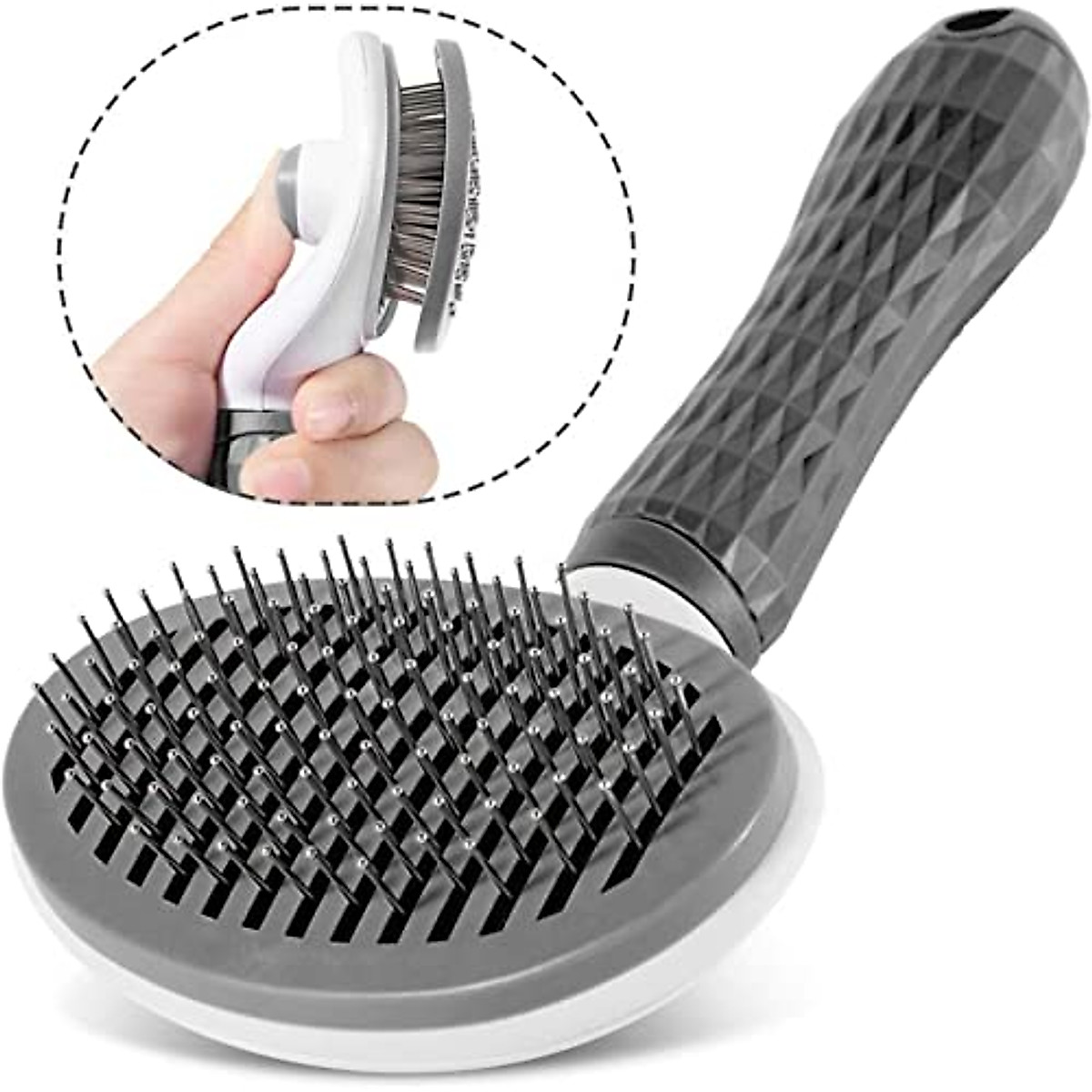 1208S Pet Grooming Brush Shedding and Dematting Comb for Small and Large Dogs, Cats-Pink