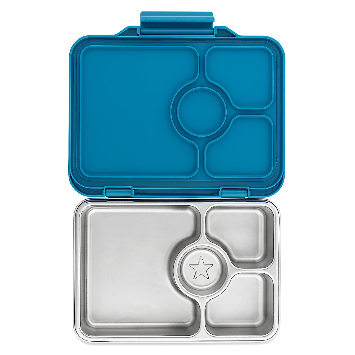 Yumbox Prêt Stainless Steel Bento Lunch Box with Leakproof Lid, Durable, Reusable Food Container, Ideal for Sandwiches & Snacks ((Normandy Blue)