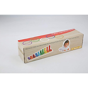 KangRuiZhe Montessori Materials Wood Math Blocks Shape Sorter Number and Stacking Learning Toys (Mathematics)