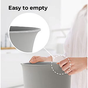 carrotez Open Top Waste Basket, Office Trash can, Small Plastic Garbage Container Bin for Bathroom, Kitchen, Bedroom, Under Desk, Dorm, 5.2 Gallon - Grey