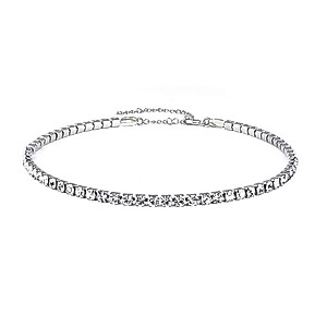 EFTOM 1 Row Silver Rhinestone Choker Necklace Diamond Necklaces for Women