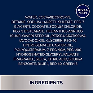 Nivea Men Shower & Shave Body Wash, Shower, Shave and Shampoo With Moisture, 16.9 fl. oz, Pack of 3