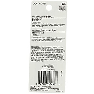 Cg Cs Lipstick 035 Smokey Size .13 O Cover Girl Continuous Color Lip Stick 035 Smokey Rose .13 Oz