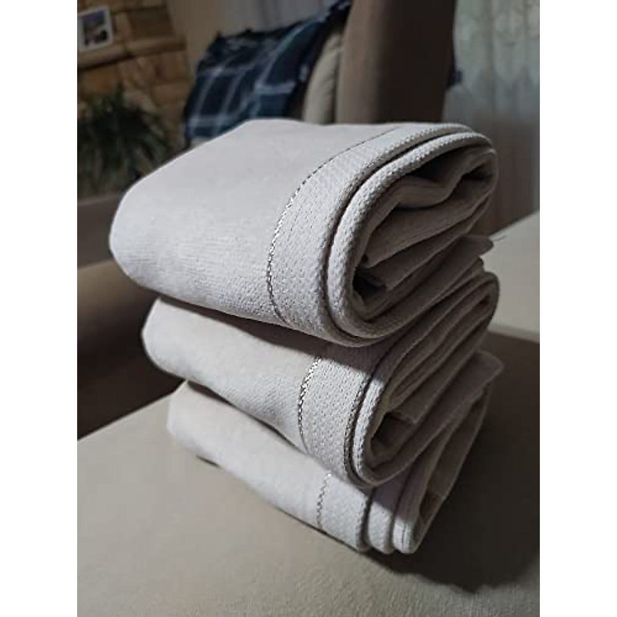 Global_Trading 6 Pack - FINGERTIP Towels 11X18 Terry-Velour Towels 100% Cotton (Beige) (6, Beige)