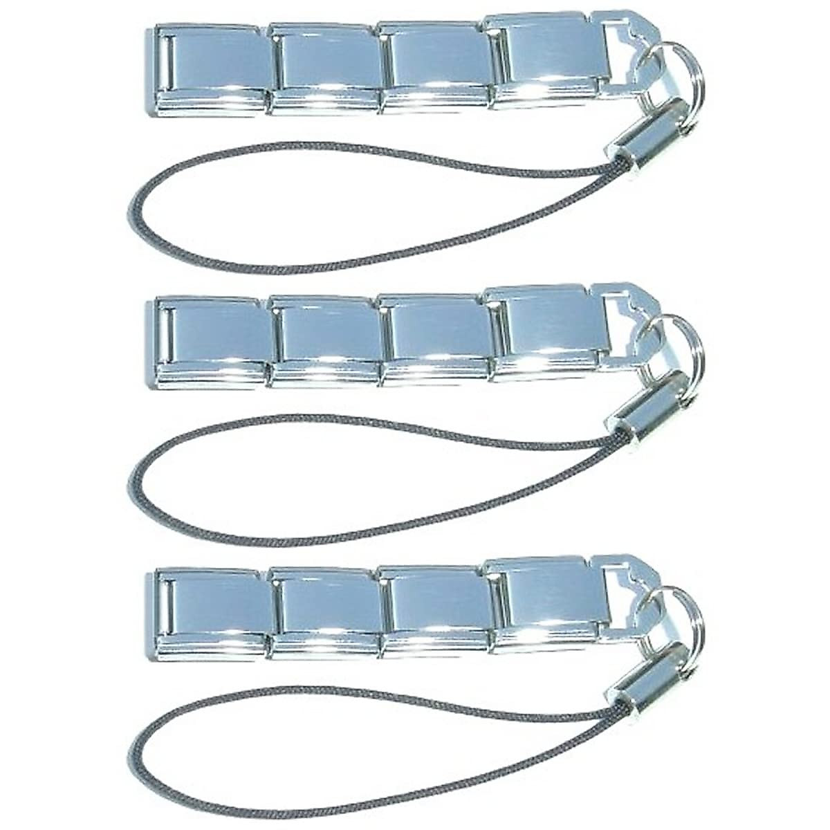 Three (3) Italian Charm Keychains with Strap