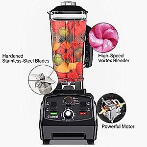GEMAT Professional Countertop Blender with 1400-Watt Base, Smoothie Blender ,Built-in Timer ,High Power Blender 2L Cups for Frozen Drinks ,Shakes and Smoothies