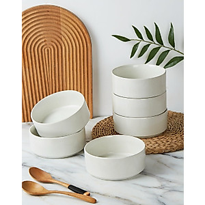 famiware Nebula Bowls Set, 5.5" Cereal Bowl Set, 6 Pieces Bowls for Cereal, Soup, Rice, Oatmeal, White