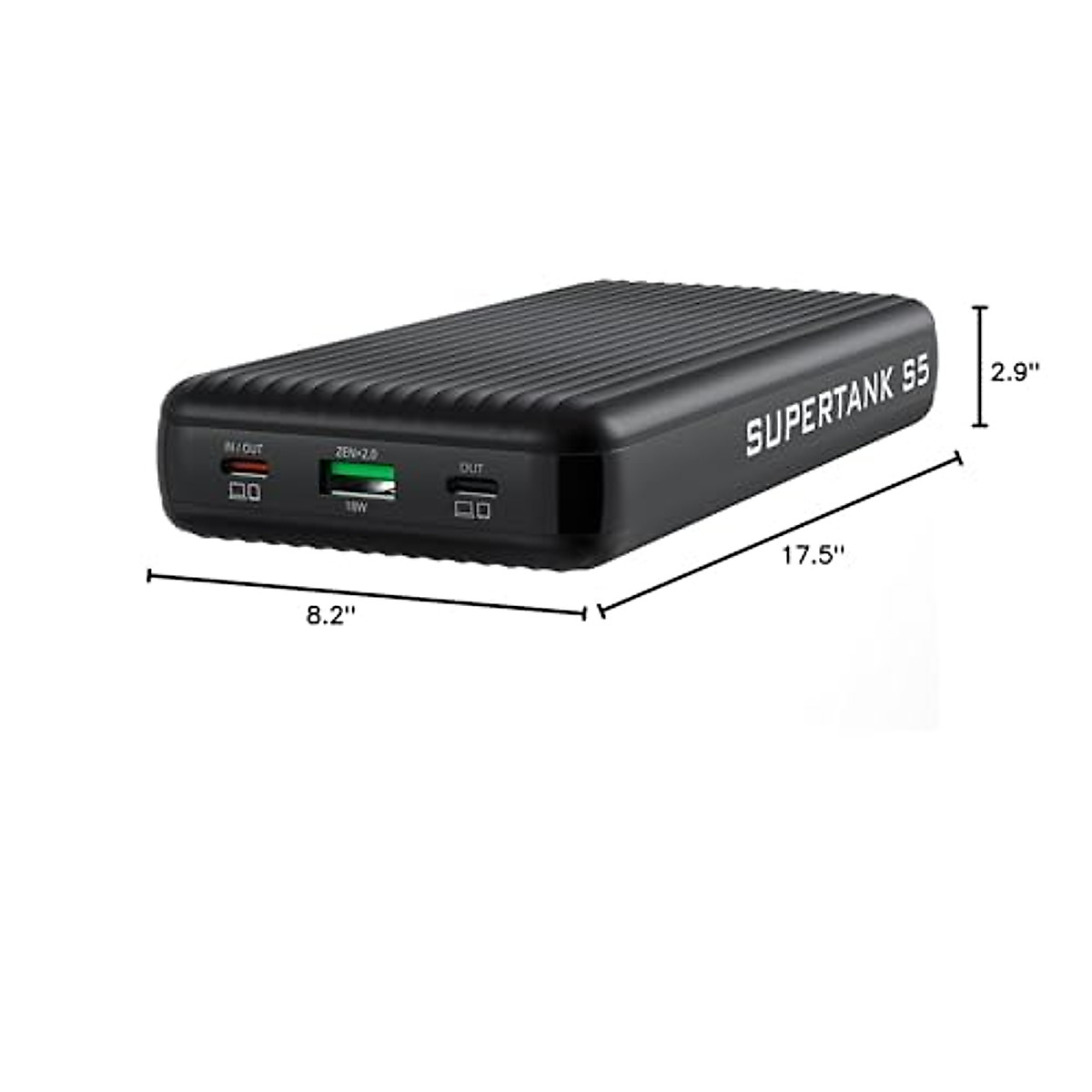 Zendure Portable Laptop Charger, Power Bank 100W PD 24000 mAh Fast Charger 2USB-C & 1 USB-A Total 205W External Battery Pack for MacBook iPad iPhone AirPods Pro SuperTank S5