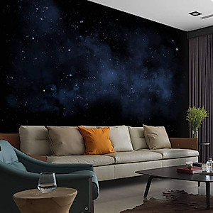 Wall Mural night sky with bright stars and blue nebula deep darks and pictures Peel and Stick Wallpaper Self Adhesive Wallpaper Large Wall Sticker Removable Vinyl Film Roll Shelf Paper Home Decor