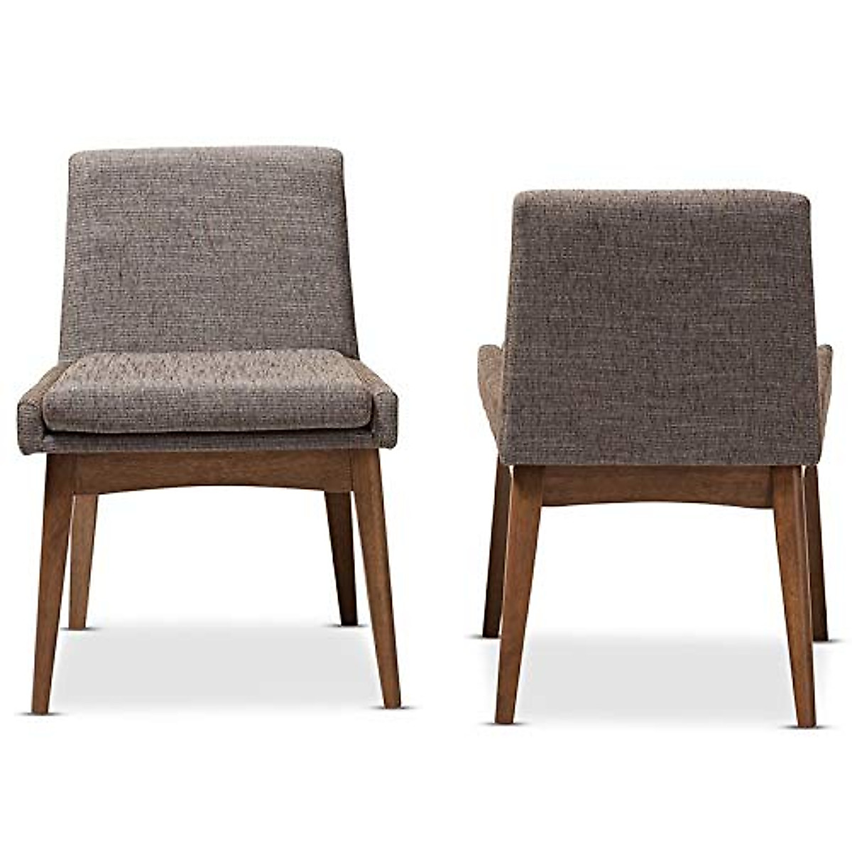 Baxton Studio Nexus Dining Side Chair in Gray and Brown (Set of 2)