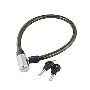 Aexit 26" Length Bike Locks Flexible Steel Cable Gray Bicycle Lock w U-Locks 2 Keys