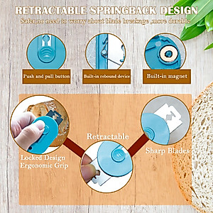 INSPOLIG Magnetic Bread Lame Dough Scoring Tool,Push-Pull Design Bread Lame Slashing Tool, Professional Sourdough Scoring Tool for Sourdough Bread Baking & Making Contain 5 Razor Blades (Blue)