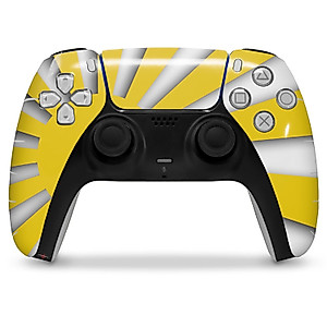 WraptorSkinz Skin Wrap compatible with Sony PS5 DualSense Controller Rising Sun Japanese Flag Yellow (CONTROLLER NOT INCLUDED)