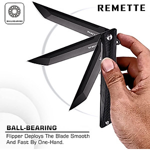 REMETTE Tactical Pocket Knife GD22K,Flip Assisted Opening Pocket knife,Sharp D2 Steel Tanto Folding knife with Durable G10 Handle,Men Women Everyday Carry EDC Knife,Camping Hunting Knives