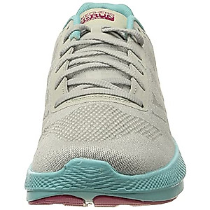 Skechers Women's GO Run Razor 3+ Sneaker, Gray Mesh Hot Melt Aqua Hot Pink Trim, 9