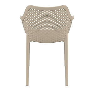 Compamia Air XL Outdoor Patio Dining Arm Chair in Taupe (Set of 2)