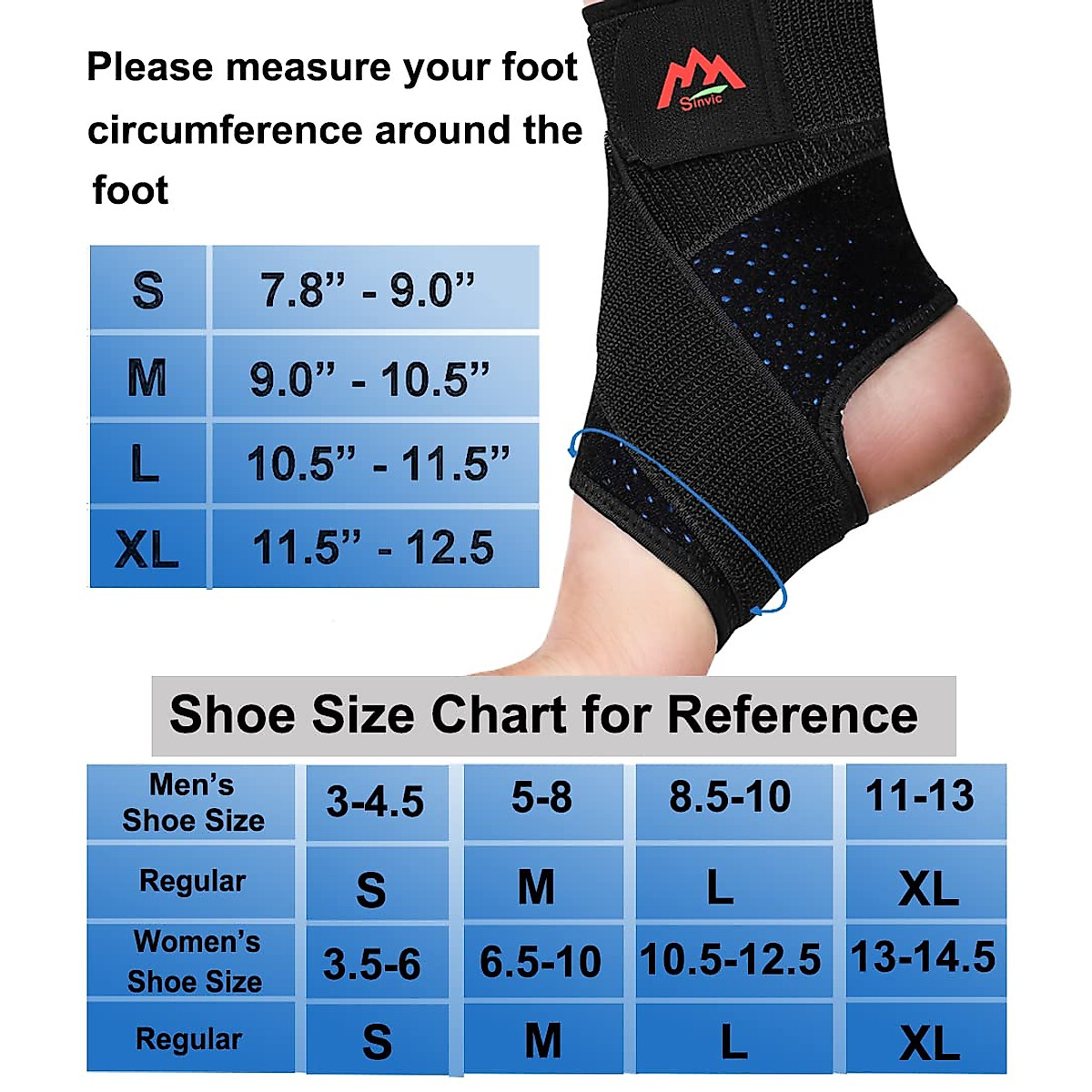 Ankle Brace, 2PCS Ankle Braces for Men & Women, Adjustable Compression Ankle Wrap Support for Ankle Protection, Breathable & Comfortable, Ankle Support Brace for Sprains, Sports Injuries and Recovery