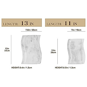 MALACASA Serving Platter, 13/11inch Serving Dishes for Entertaining, Porcelain Rectangular Trays for Party Banquet Sushi Dessert Appetizer Christmas Housewarming Gift, Marble Grey, Series Flora