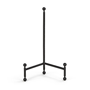 TRIPAR 12 Inch Modern Black Tripod Easel for Pictures, Artwork, Cookbooks, Platters, & Plates - Book Holder Display Easel