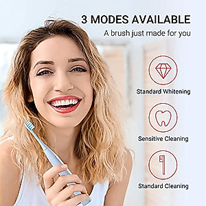 Oclean Electric Toothbrush F1 36,000 VPM Sonic Cleaning with 3 Modes, Rechargeable Sonic Toothbrush 2H Fast USB Charge Last 30 Days W/Smart Timer, for Adults and Teenagers, for Travel - Light Blue