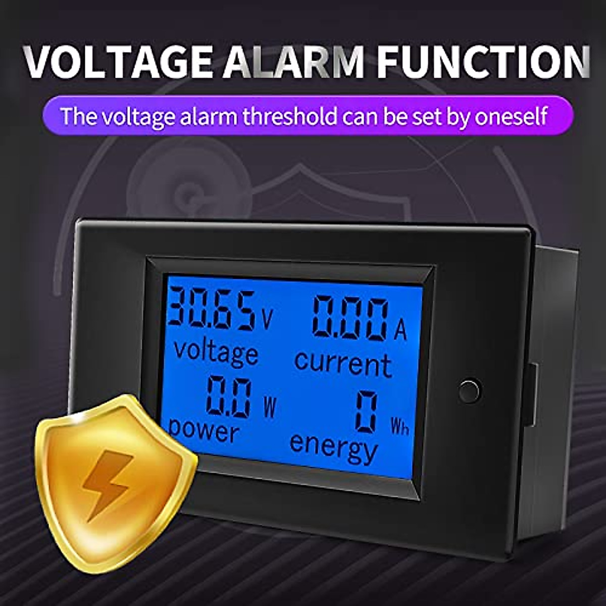 DC Multifunction Battery Monitor Meter, 6.5-100V, 0-100A (Widely Applied to 12V/24V/48V RV/Car Battery) LCD Display Digital Current Voltage Solar Power Meter Multimeter Voltmeter Ammeter
