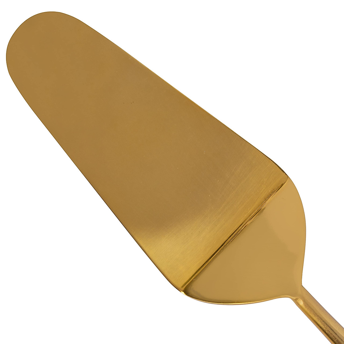 Koyal Wholesale Modern Cake Server Set - 2-Piece Gold Wedding Cake Cutter & Server With Handle