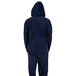 Spider-Man Miles Morales Men's Hooded Union Suit with Leg Hem-Medium Black