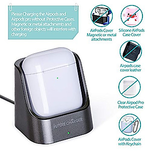 AirPod Charger, Wireless Charger for AirPods 3/2 and AirPods Pro, Groove Design and Anti-Slip Protection, Wireless AirPod Charger, AirPod Pro Charger Compatible with AirPods Pro Charging case -Gray