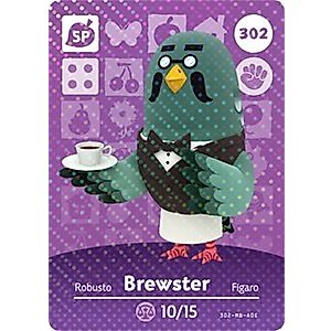 Brewster - Nintendo Animal Crossing Happy Home Designer Amiibo Card - 302