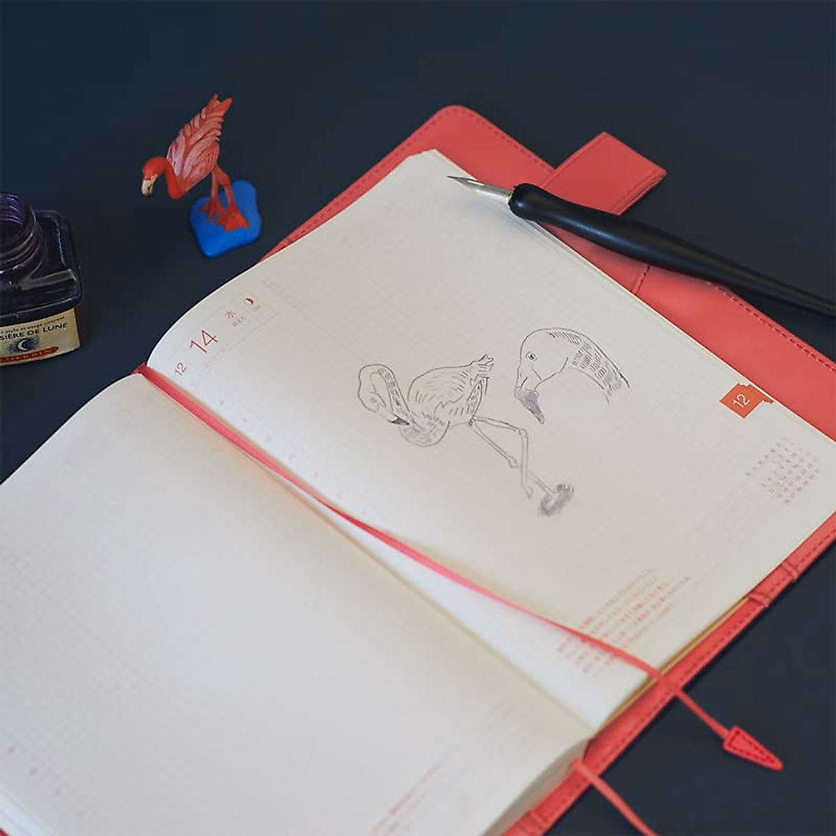 Hobonichi Techo Cousin Cover [A5 Cover Only] Colors: Night Flamingo