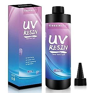 UV Resin 500g, Upgrade Crystal Clear Hard Ultraviolet Epoxy Resin Glue, Low Odor Transparent Solar Cure Sunlight Activated Resin for Jewelry Making, DIY Craft Decoration, Mold, Casting and Coating