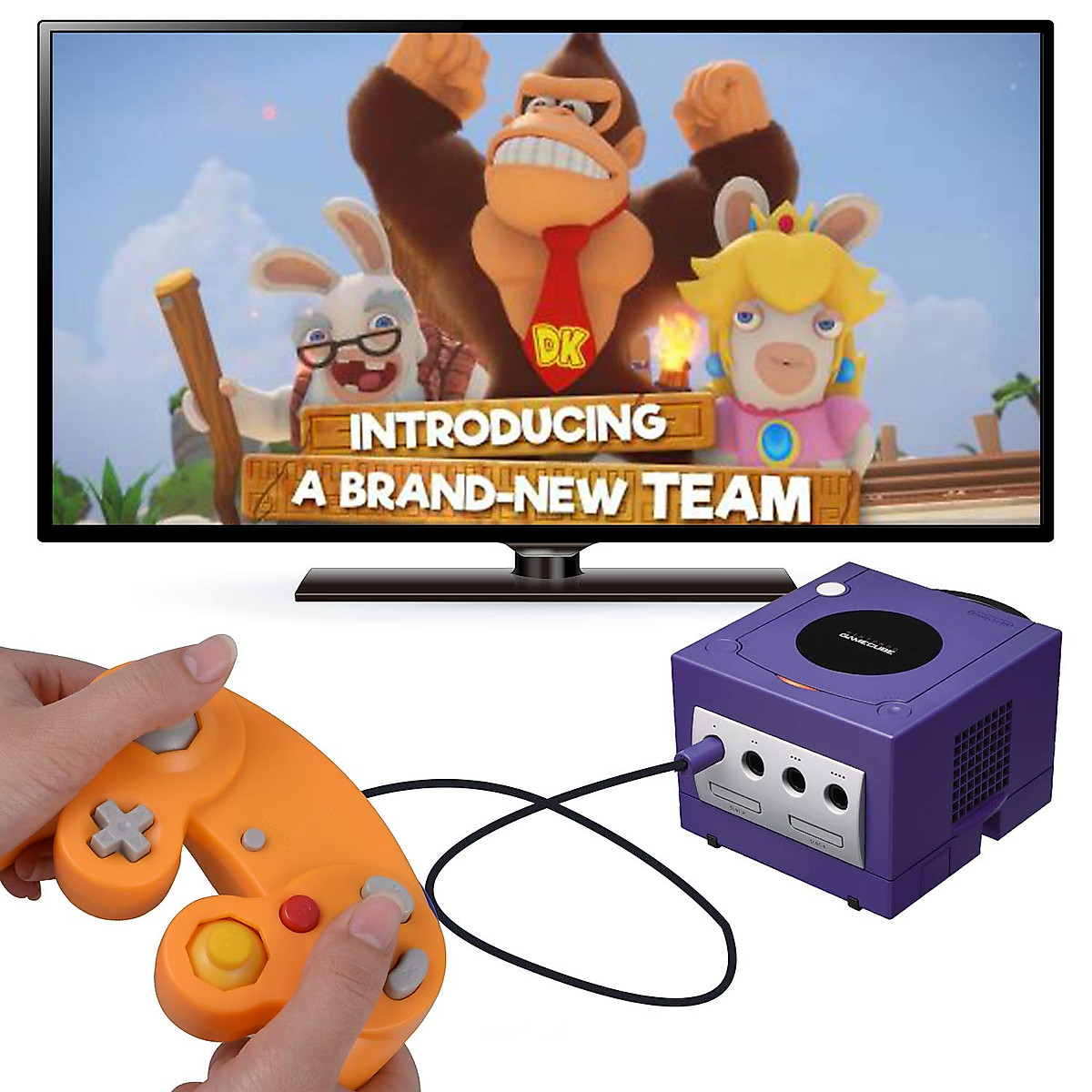 ONE250 2 Pack Classic Shock Joypad Wired Controller, Compatible with Wii NGC Gamecube Game Cube (Pink & Yellow)