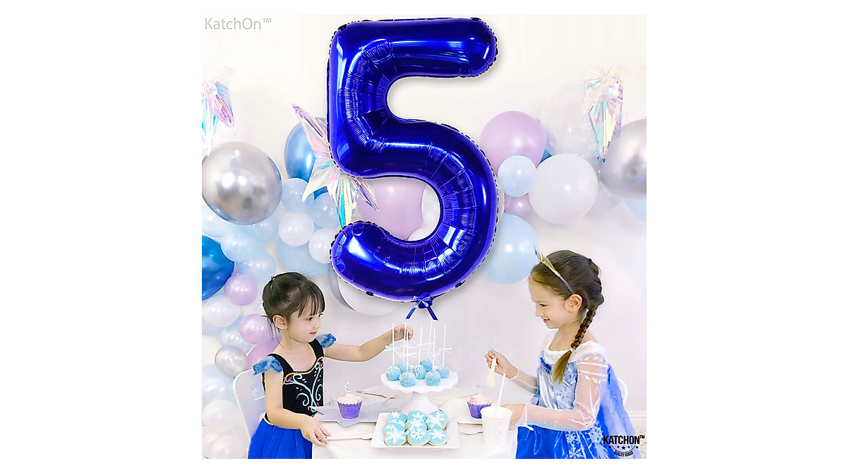KatchOn Navy Blue Number 5 Balloon - 40 Inch for 5th Birthday