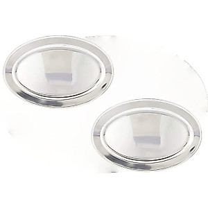 TrueCraftware Set of 2 Stainless Steel 24” Oval Platter- Serving Platters for Appetizer Snack Fruit Cup Cake Server Tray Display Serving Dishes for Entertaining