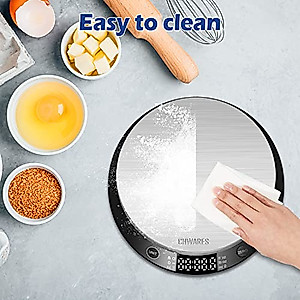 CHWARES Food Scale, Digital Kitchen Scale with Bowl Stainless Steel, Rechargeable Digital Scales Grams and Ounces for Weight Loss, Dieting, Baking, Cooking, and Meal Prep, 11lb/5kg, 0.1oz/1g