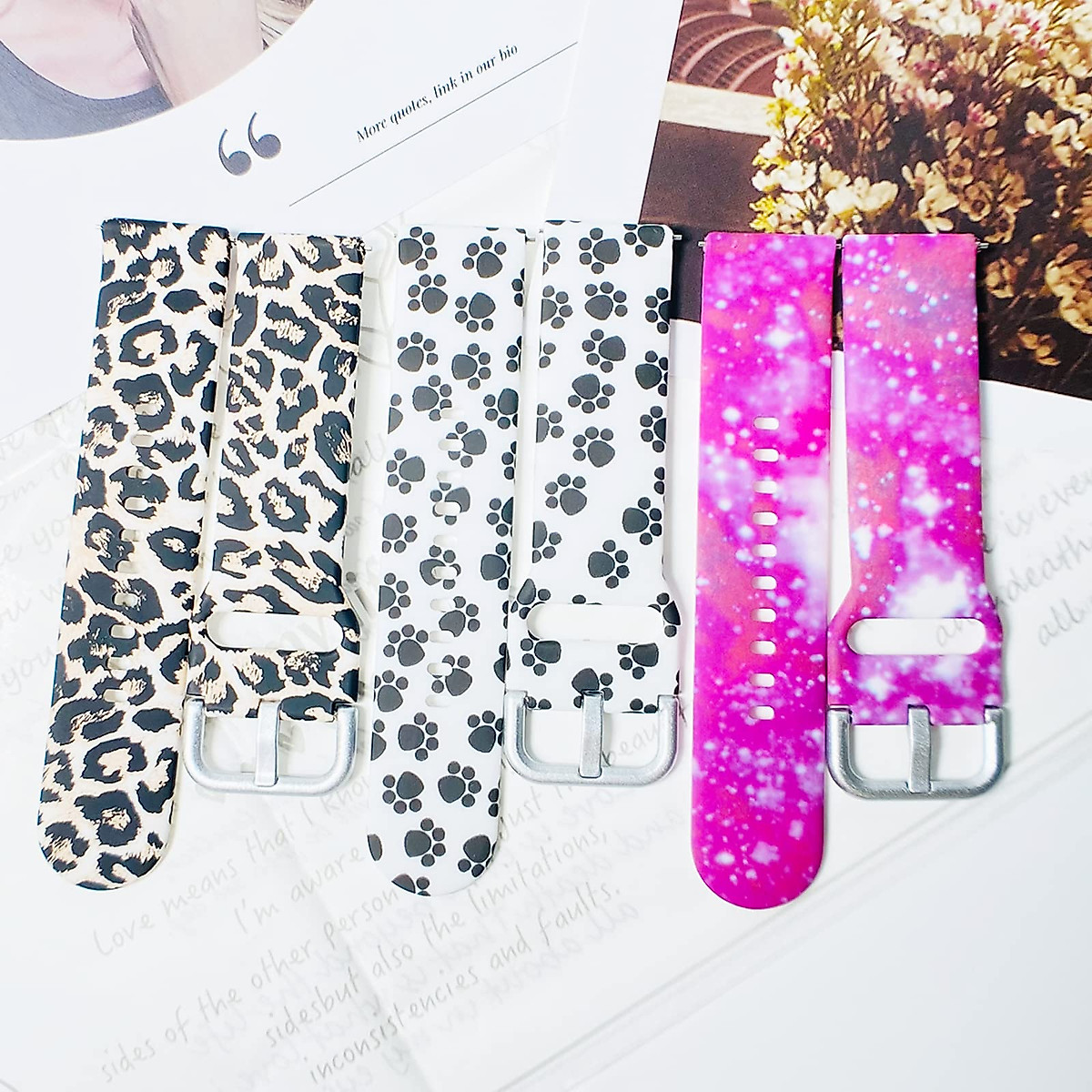 XINGMALY 6 Pack Compatible with Verizon Gizmo Watch 3/Gizmo Watch 2/Gizmo Watch 1 Smart Watch Bands for Kids Boy Girl, 20mm Soft Silicone Pattern Floral Strap Bands for Verizon Gizmo Watch 3 Watch