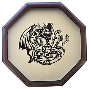 Fantasydice - ROLL OR DIE- Dice Tray - 11.5" Octagon - for Dice, Board Games, Tabletop RPGs Like D&D (DND) 3.5 and 5e, Call of Cthulhu, Pathfinder,Shadowrun and Other Roleplaying Games