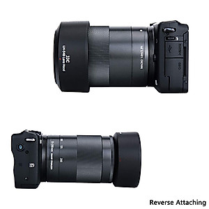 JJC Bayonet Dedicated Lens Hood Shade for Canon EF-M 55-200mm f/4.5-6.3 is STM Lens on Canon EOS M50 M100 Mirrorless Camera, Replaces Canon ET-54B OEM Lens Hood