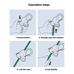Sebnux Stainless Steel Boat Fender Clip Boat Fender Quick Release Clip Boat Bumper for Docking Ideal for Boat Docking (Black 1 Pack)