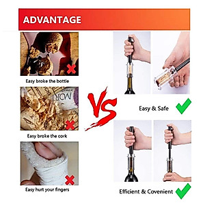 Tyzine Wine Air Pressure Pump Bottle Opener Set With Foil Cutter,Simple Wine Pump Cork Remover Corkscrew,Efficient Corkscrew Bottle Opener,Easy Screw Out Tool,Great For Wine Lovers,Perfect Wine Gift.
