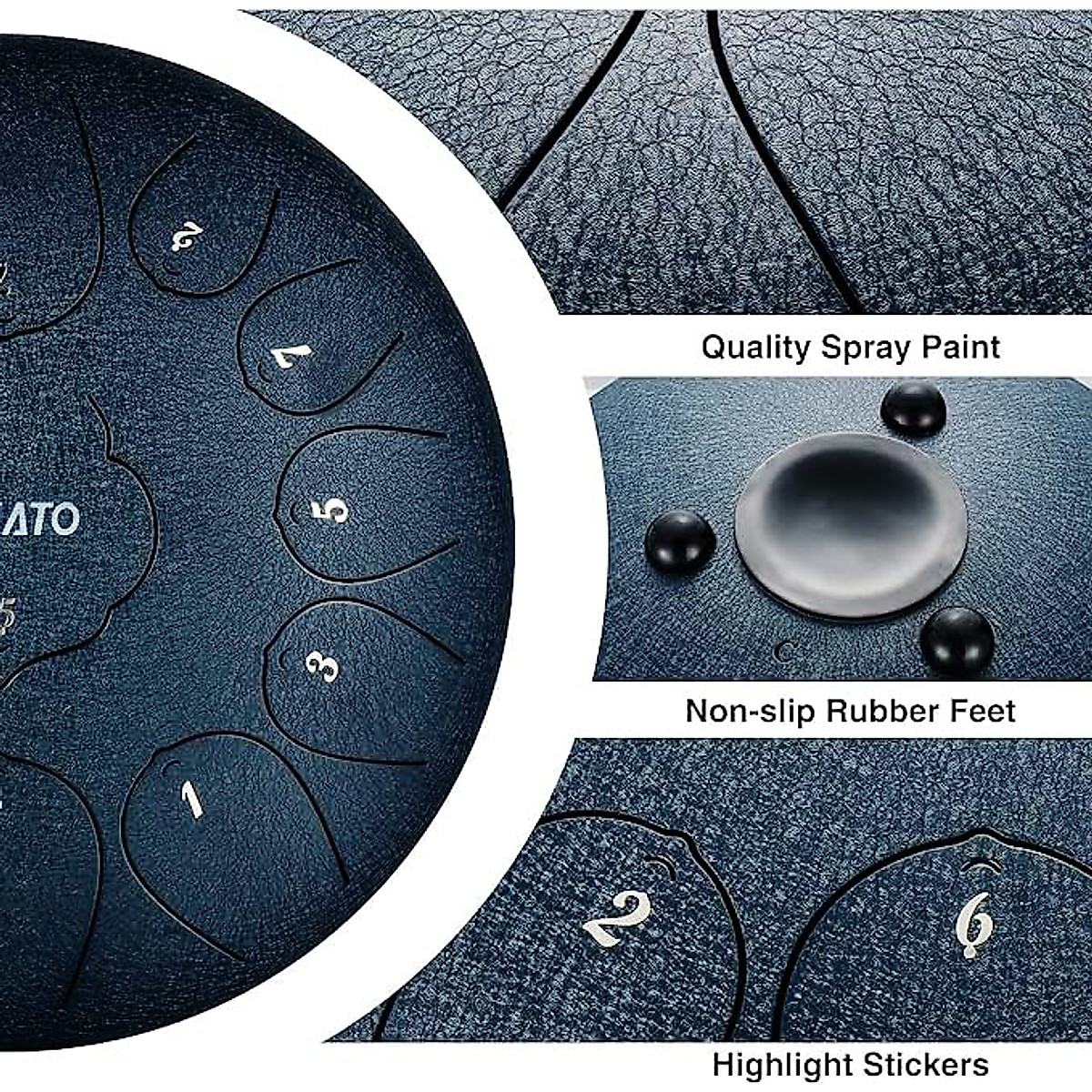 LEKATO Steel Tongue Drum 12 Inch 13 Tones, Rain Drum for Outside Beginner Handpan Drum Percussion for Meditation Yoga Musical Education, Best Gift for Family/Friends