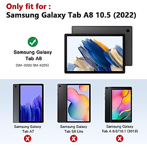 SIBEITU Case Compatible with Samsung Galaxy Tab A8 10.5 Inch 2022 with Screen Protector Pencil Holder,360 Rotating Hand Strap & Stand, Drop-Proof Protection Case for Galaxy Tab A8 SM-X200/X205/X207