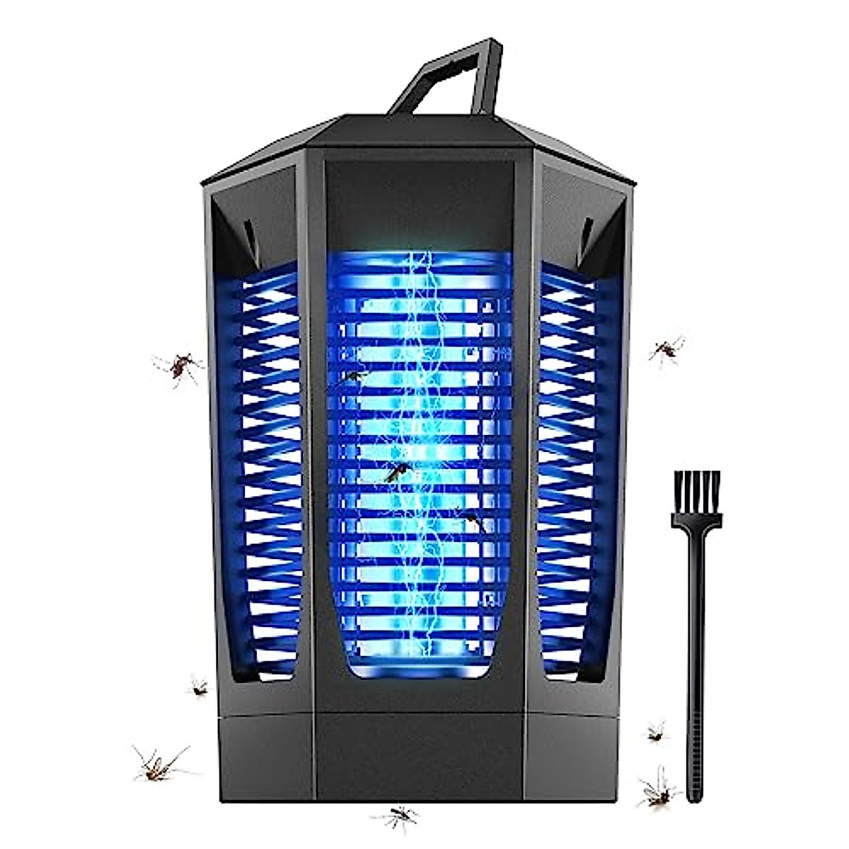 Bug Zapper Outdoor,4200V Electric Mosquito Zapper Indoor,18w Intelligent Light Sensor Insect Fly Zapper,with 10ft Power Cord，for Home, Patio, Kitchen, Backyard, Camping