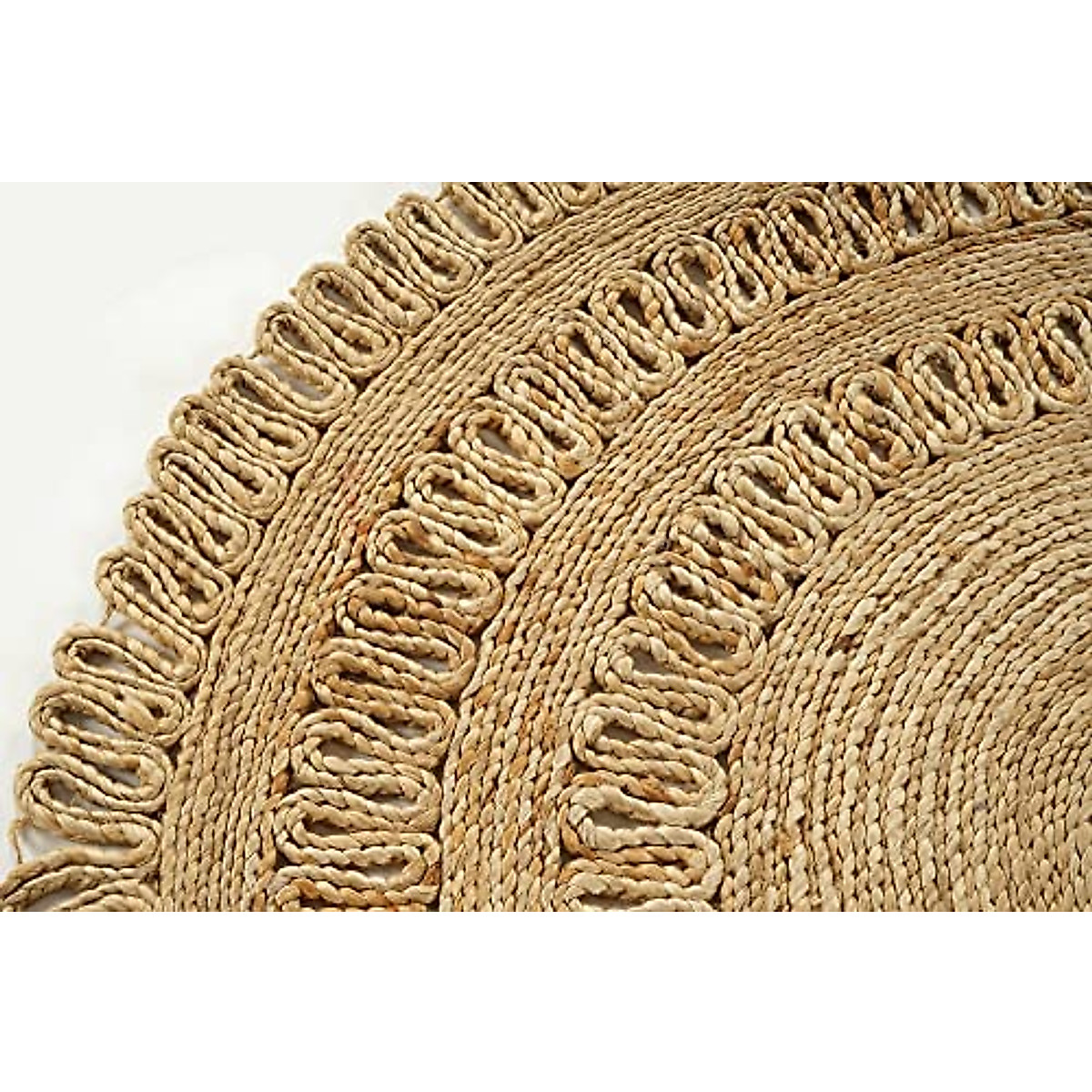 GRUHUM Round Jute Area Rug 3ft Natural Fiber Collection Handwoven Boho Charm Farmhouse Jute Area Rug Soft Braided Rug for Indoor Outdoor Kitchen Bedroom Living Hallways Enterways