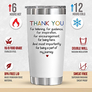 Palorix Thank You Gifts for Teachers Women - 20 oz Stainless Steel Insulated Coffee Tumbler with Lid - Teacher's Day Christmas Birthday Inspirational Appreciation Gifts for Teachers Friends Boss